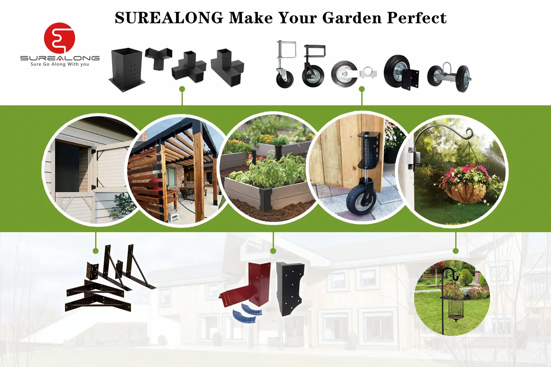 Eco-friendly Mudular Pergola Kits Strong Support Concealed Joist Hanger ...