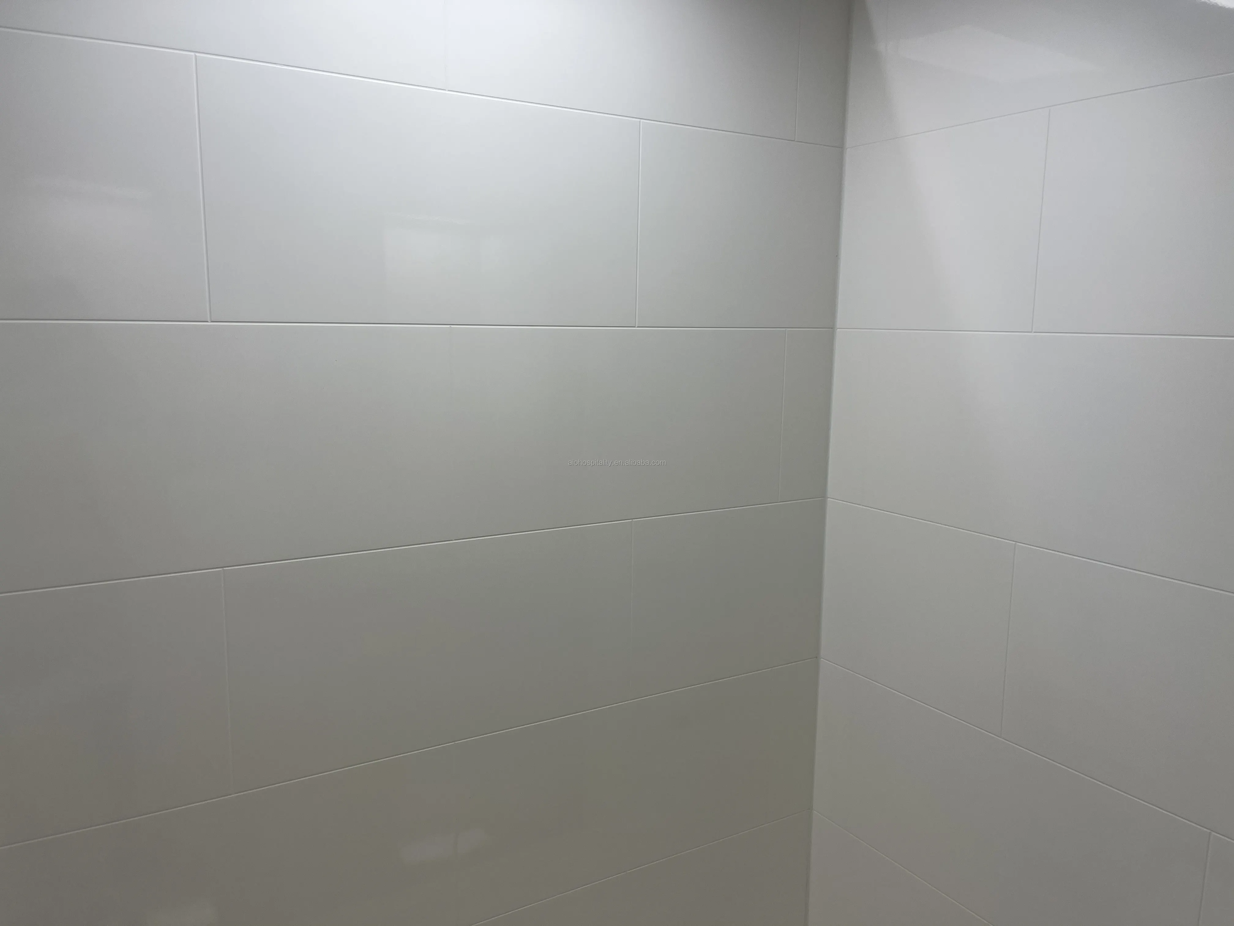 12''x24'' Tile Pattern Solid White Cultured Marble Tub Surround ...