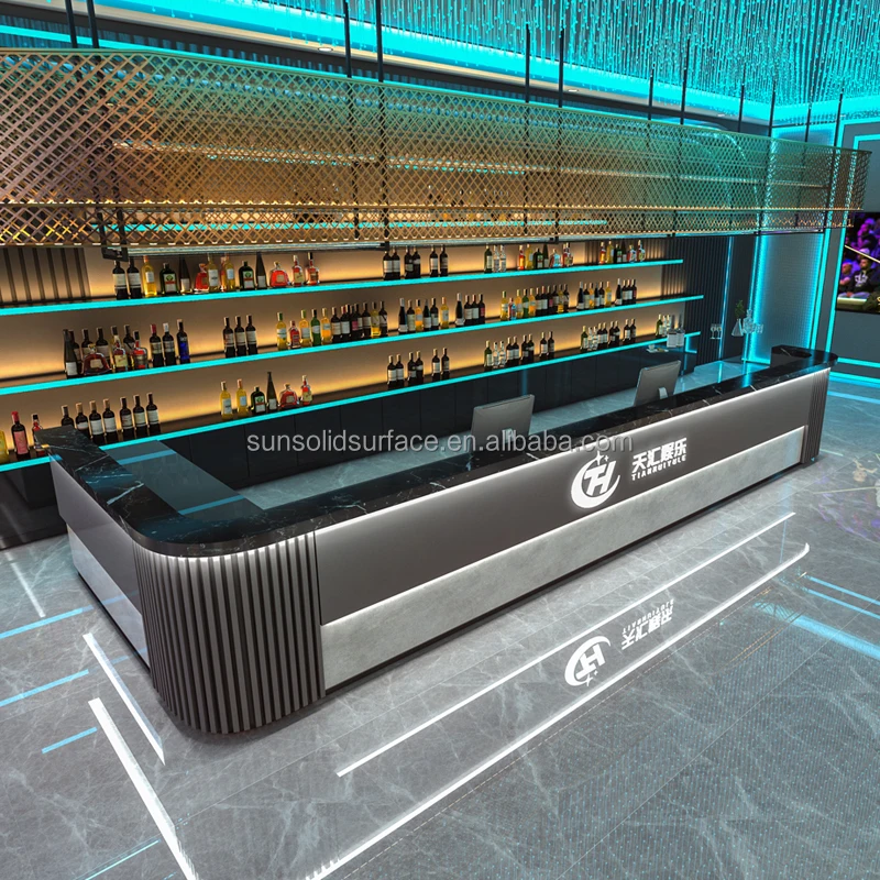 Night Club Architecture Commercial Bar Furniture Led Light Bar Counter ...