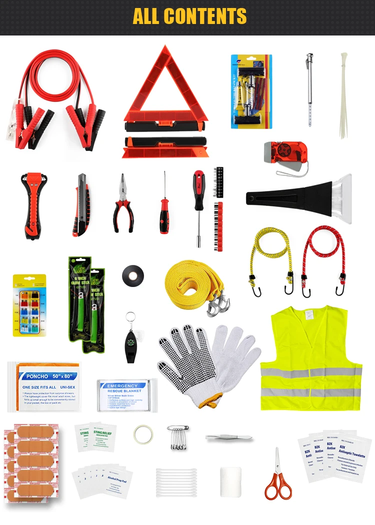 Risen Safety Tool Set - Complete Roadside Assistance Kit