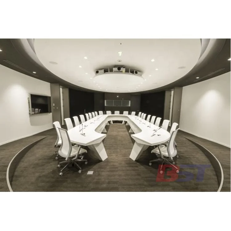 Luxury Large Solid Surface Conference Table - Oval Shape