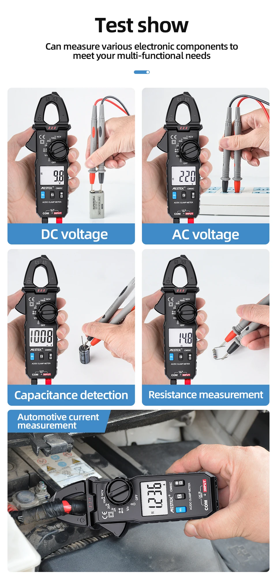 Clamp Meter Pinza Amperimetrica VFC Electrical Instruments DC/AC ...