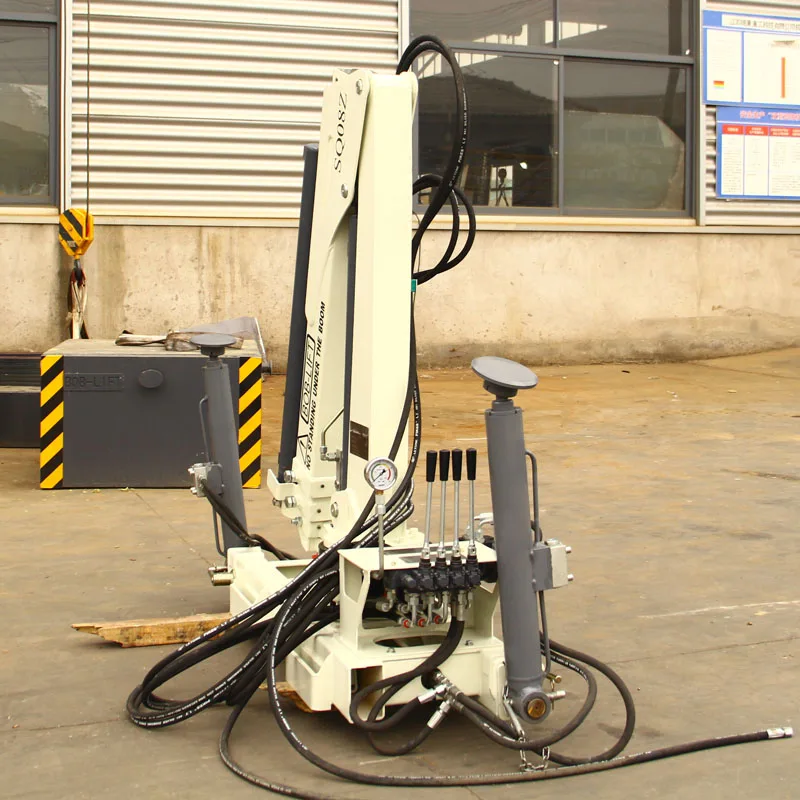 800kg Mini Pickup crane light truck manipulator hydraulic boom stable ...