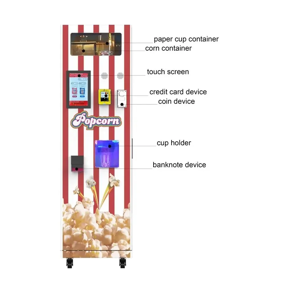 Commercial Popcorn Vending Machine Easy to Operate Automatic Popcorn ...