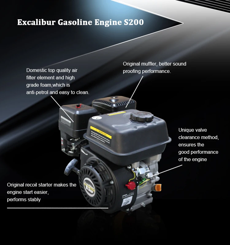 Excalibur 1 Cylinder Ohv Type Air Cooled S200 Gasoline Engine For Sale ...