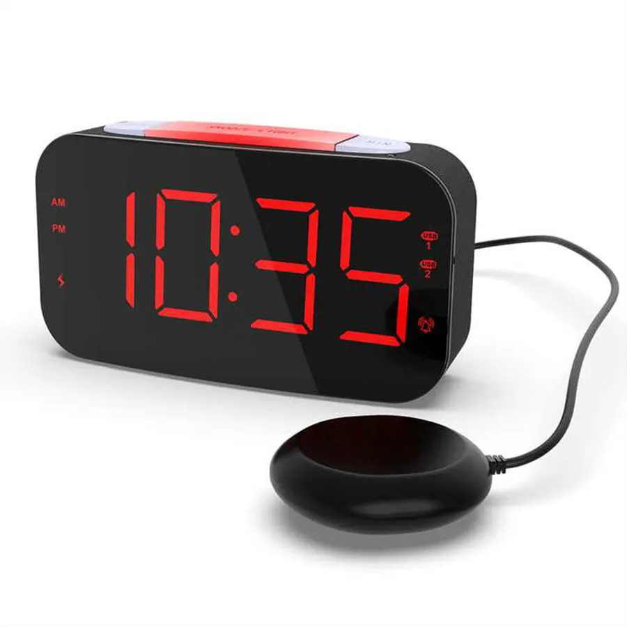 Hot Sale Large Red Number Display Snooze Function 3 Vibration Mode Set ...