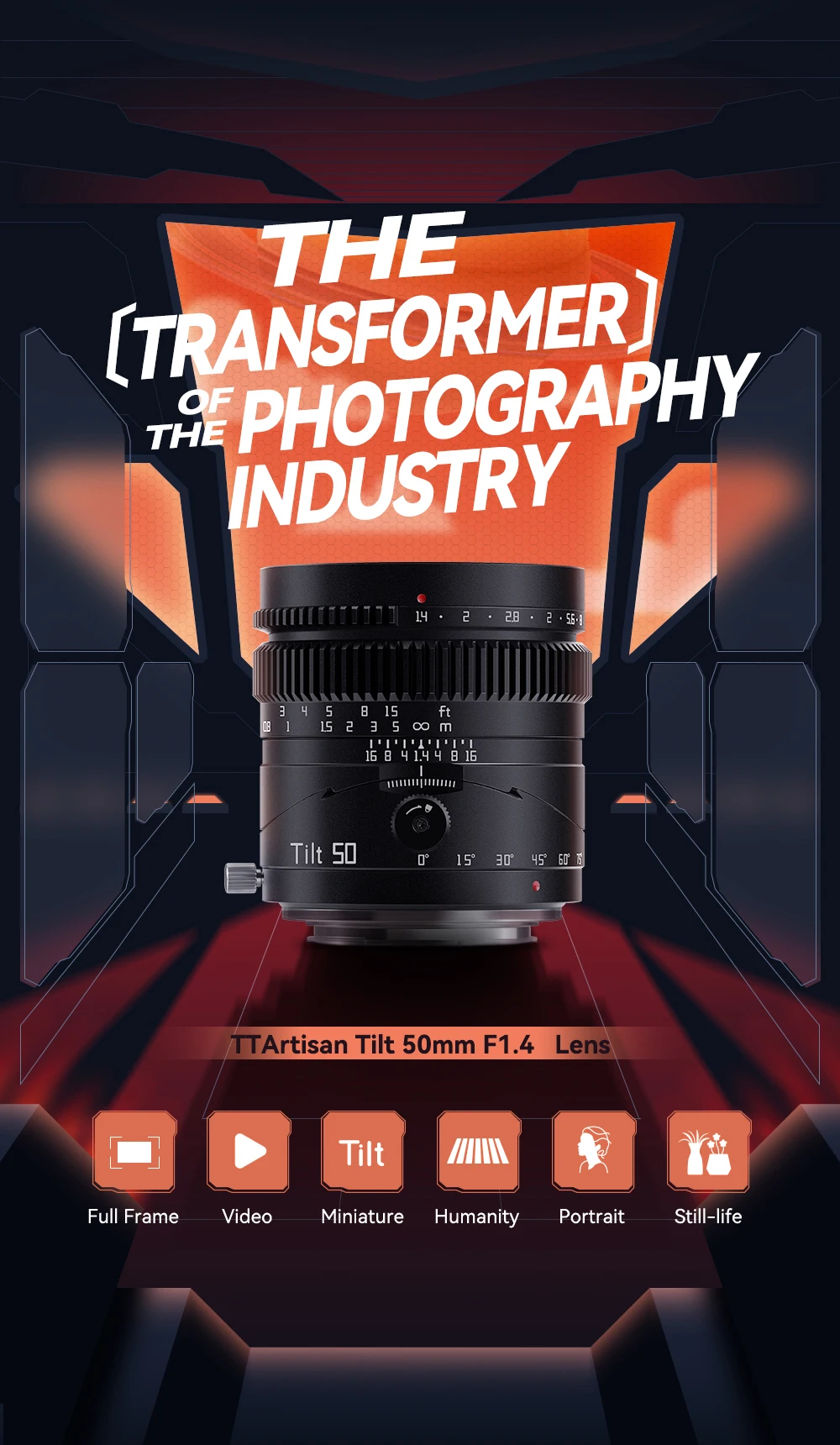 Ttartisan Tili 50mm F1.4 Full Frame Manual Portrait Lens Large Aperture ...