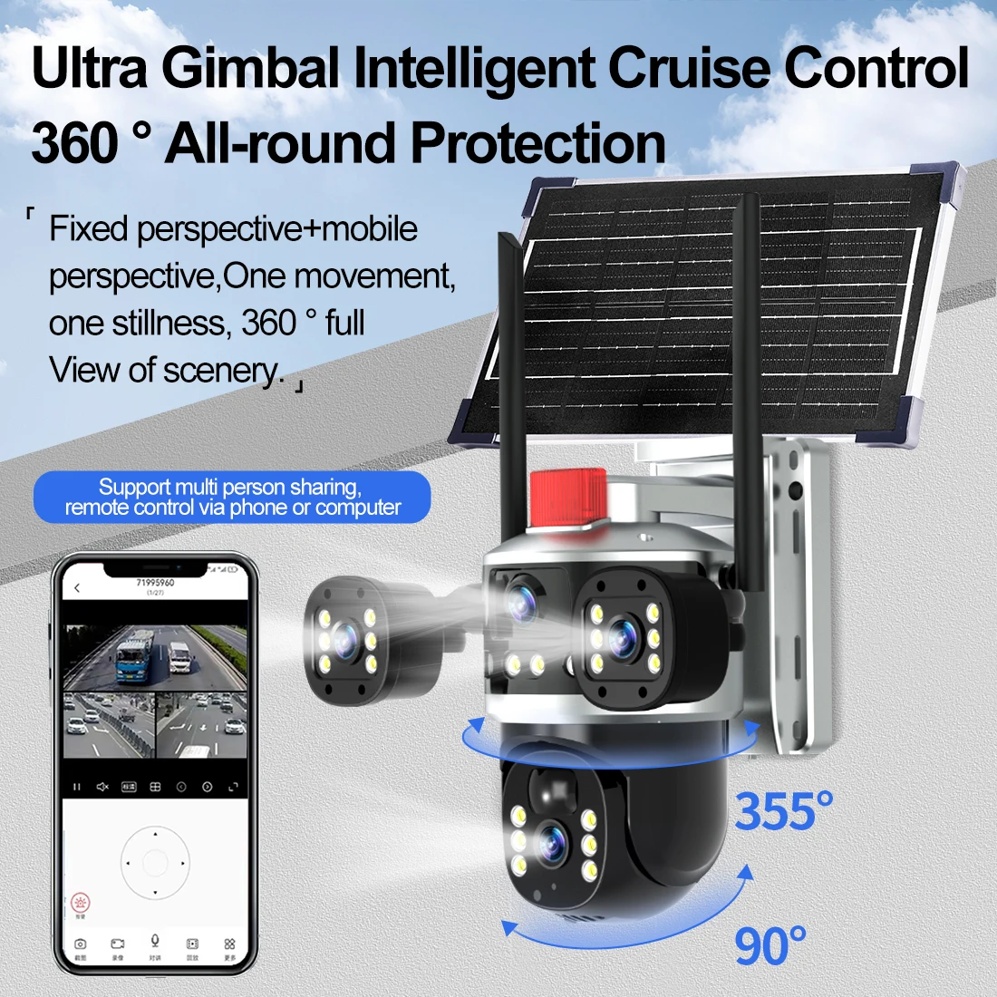 2025 BES 4K Wifi 12MP HD Solar CCTV Camera Video Outdoor 10X Zoom Dual ...