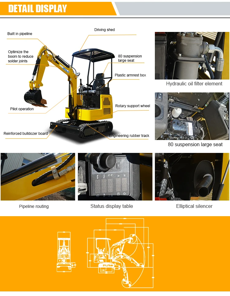 Digging Trenches Crawler Mini Bagger Hydraulic Small Excavator ...