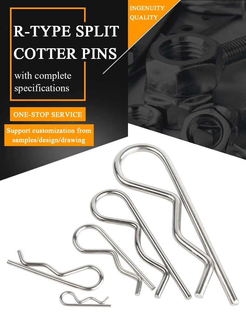 Stainless Steel Spring Split R Pin Cotter - Durable & Versatile