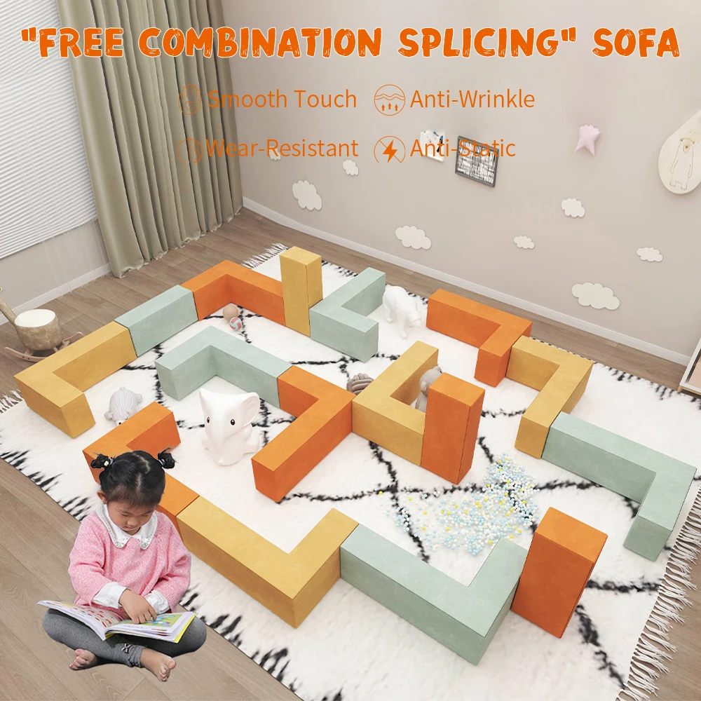 Newly Customized Kids' Sofas Certipur-us Foam Modular Kids Play Couch ...