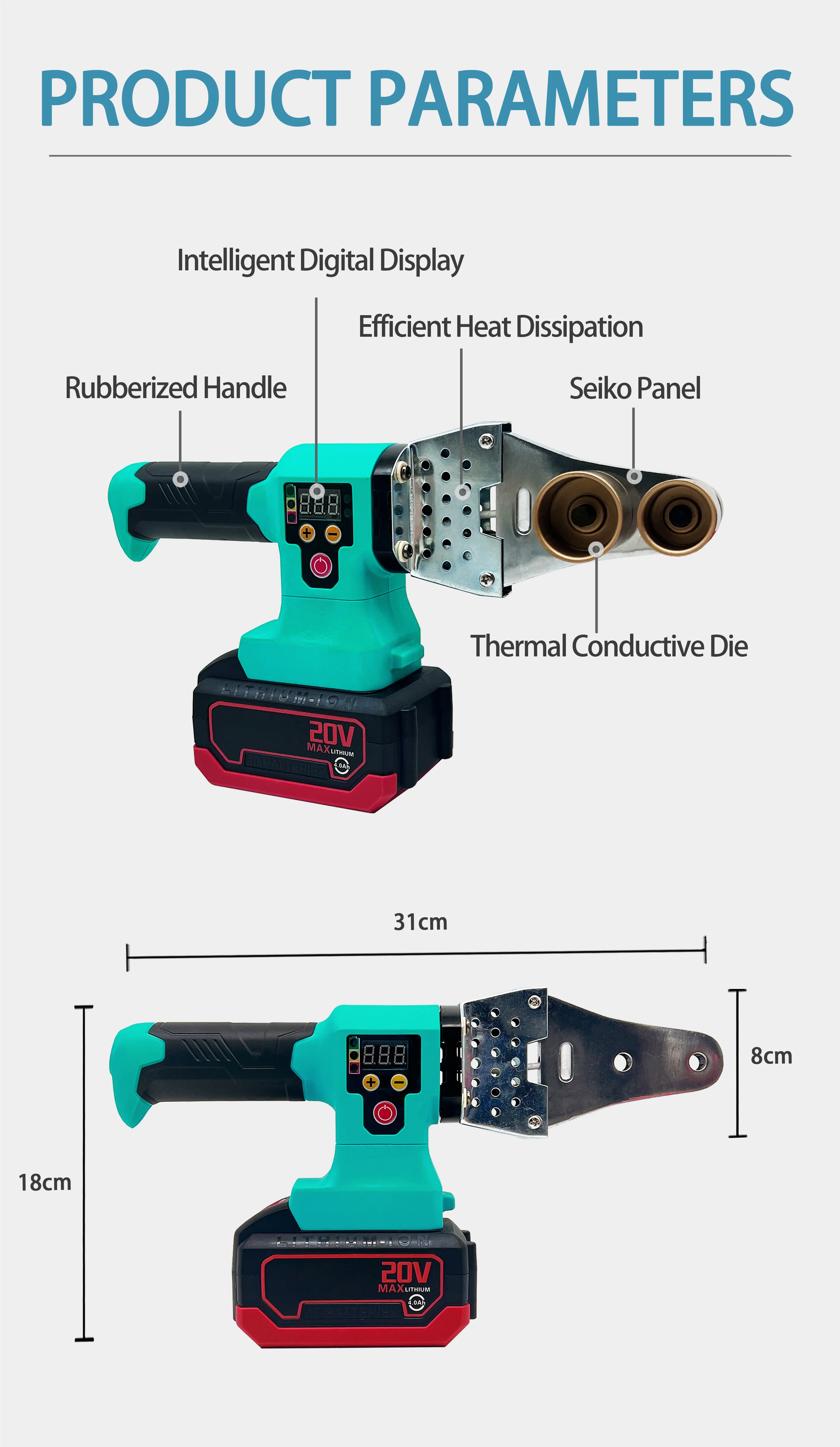 Portable Rechargeable Battery Cordless Electronic Thermostatic Pipe ...