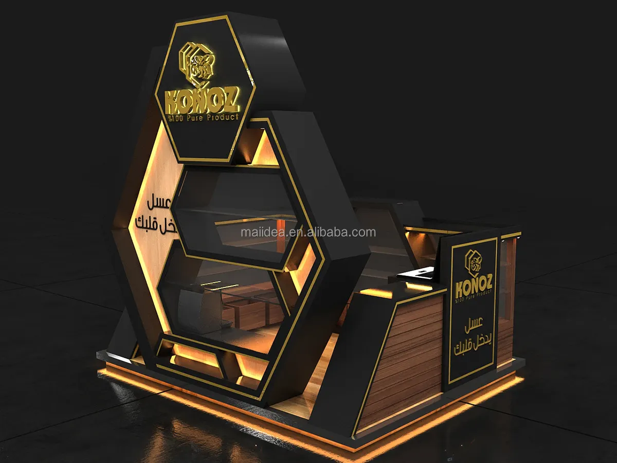 Luxury Honeycomb Booth Display Cabinets for Retail Kiosks - Modern ...