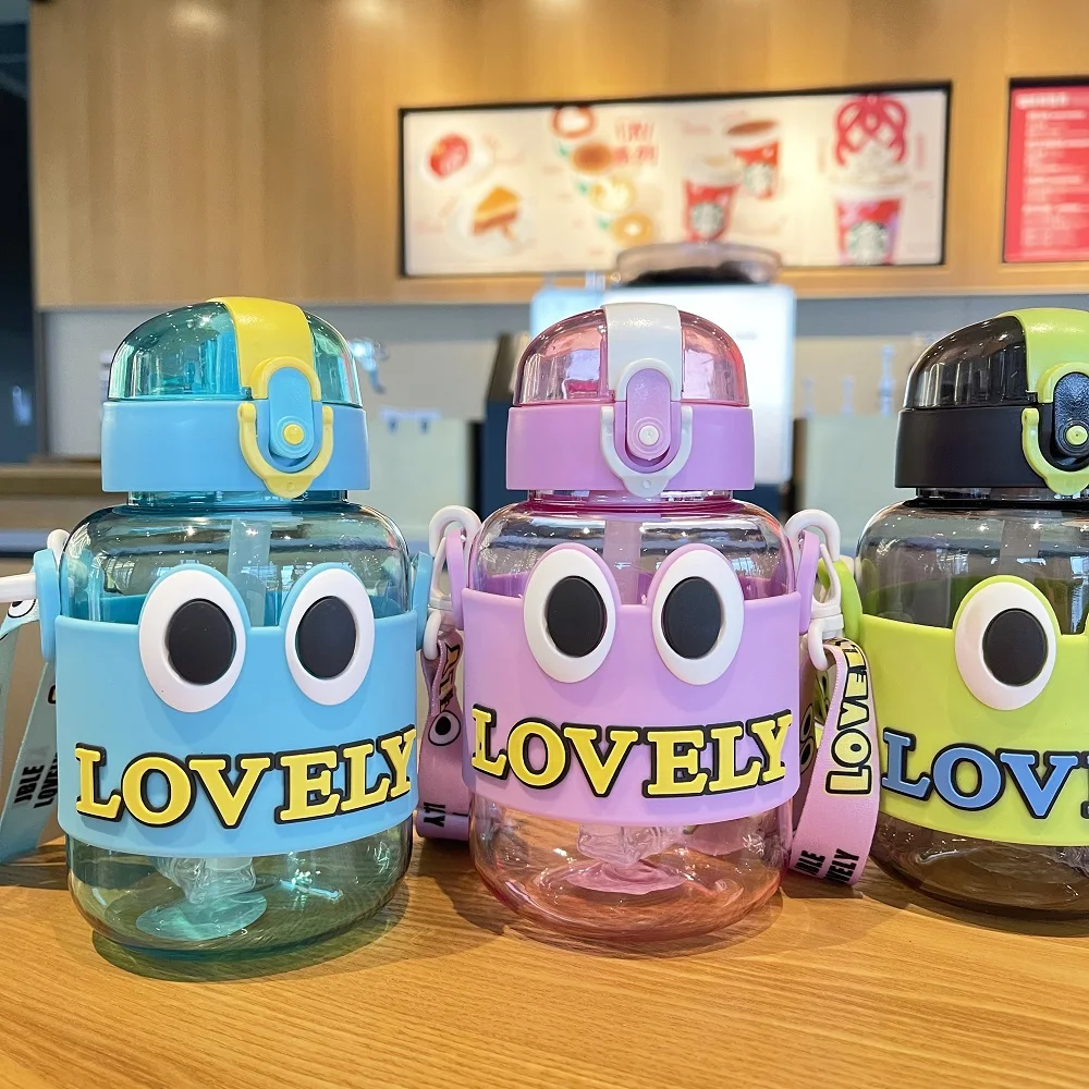 Tomatodos Modernos 2023 650ml Cute Kids Bottle Water For Children School Girls With Straw Straps ...