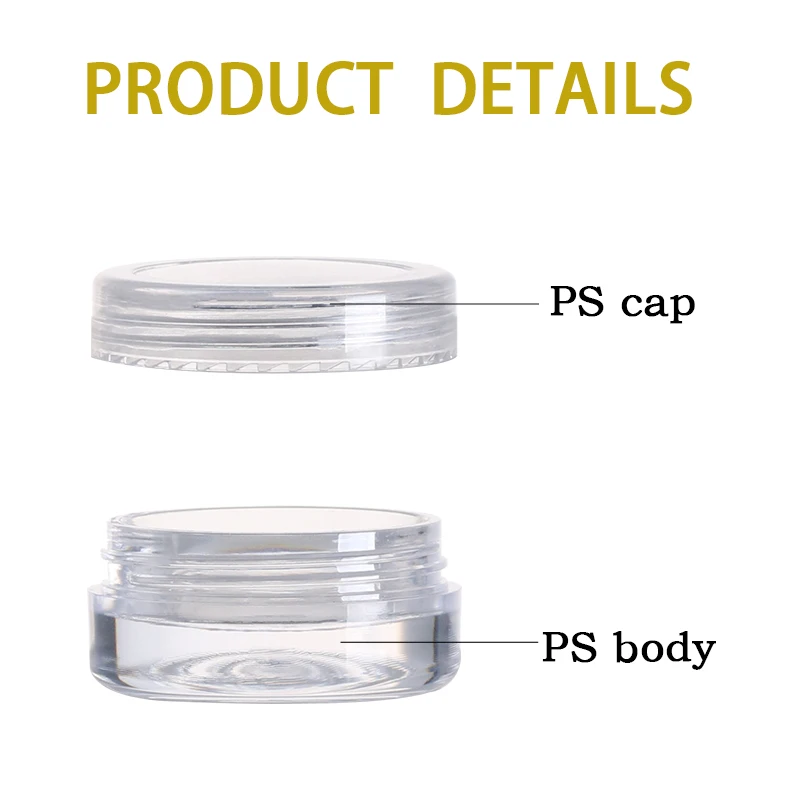 5g Empty Packaging Jar Frosted Clear Round Shape Cosmetic Plastic ...
