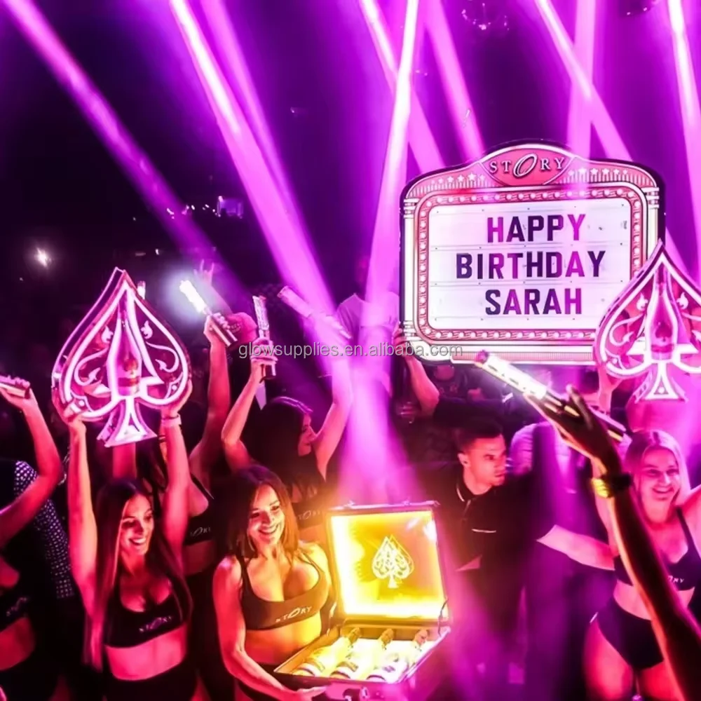 Nightclub Party Happy Birthday Welcome Lighted VIP Service ...