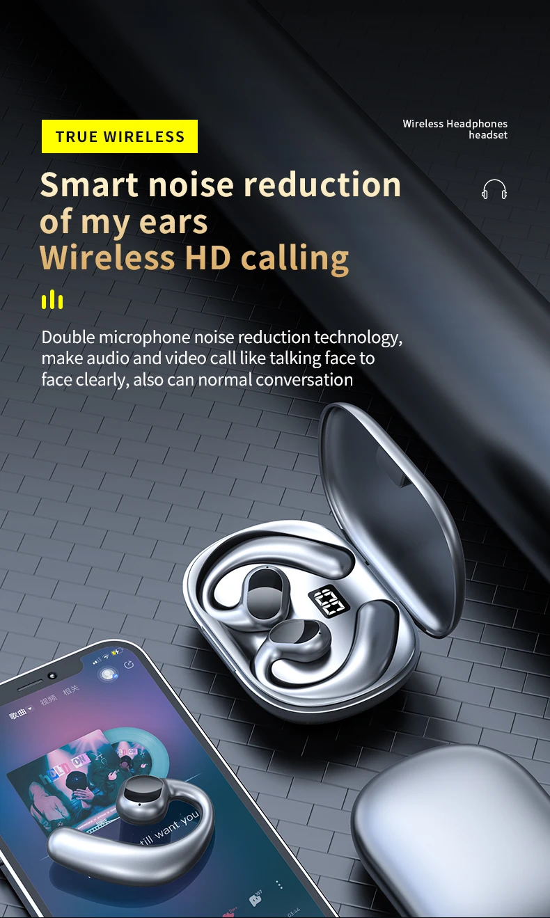 Tws Gt01 Wireless Earphones Bt5.3 Headphones Led Display Touch Game ...