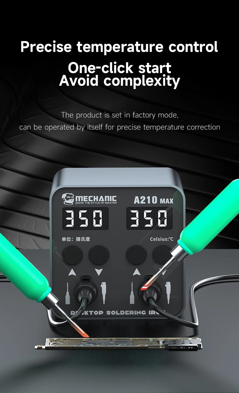 MECHANIC A210 Dual Station Smart Soldering Station With T210 Handle ...