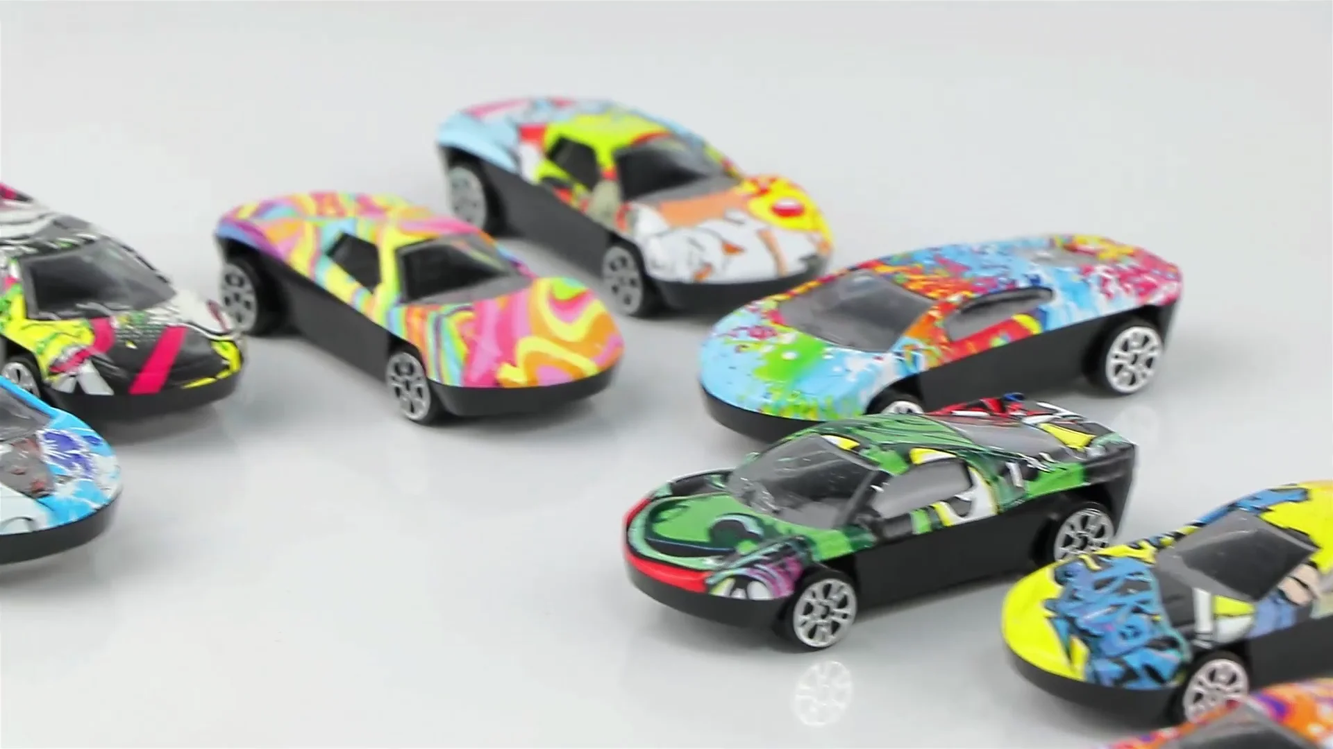 Small Alloys Graffiti Diecast Metal Car Toy Pull-back Mini Metal ...