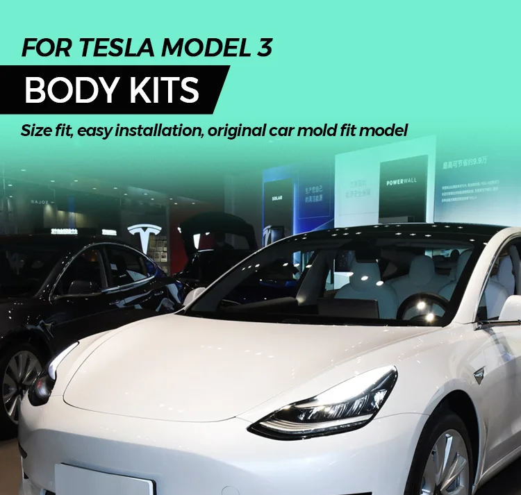 Model 3 Bodykit High Quality Product Front Rear Bumper Kit 1084168-so-5 ...
