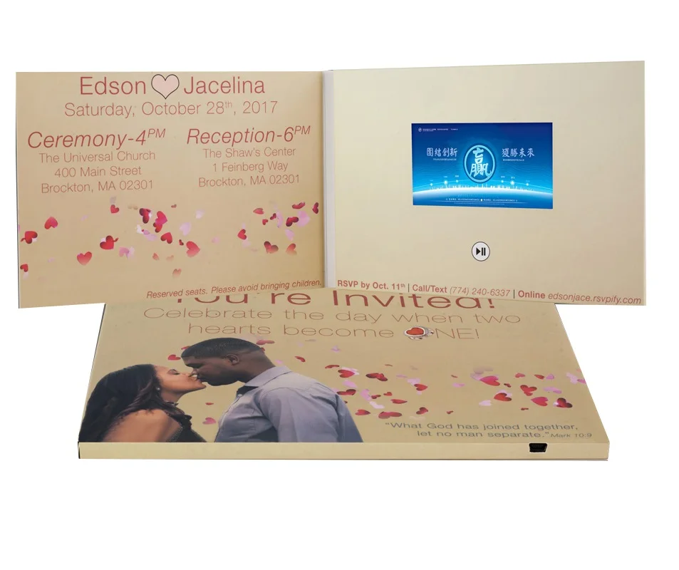 Video Brochure For Wedding Invitation 5 Inch 7 Inch Lcd Hd Screen ...