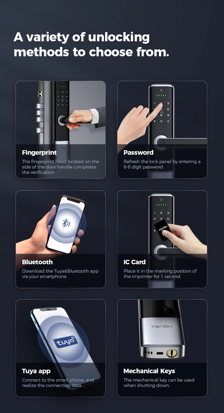 Tenon Home Electronic Smart Keyless Digital Password Biometric Door ...