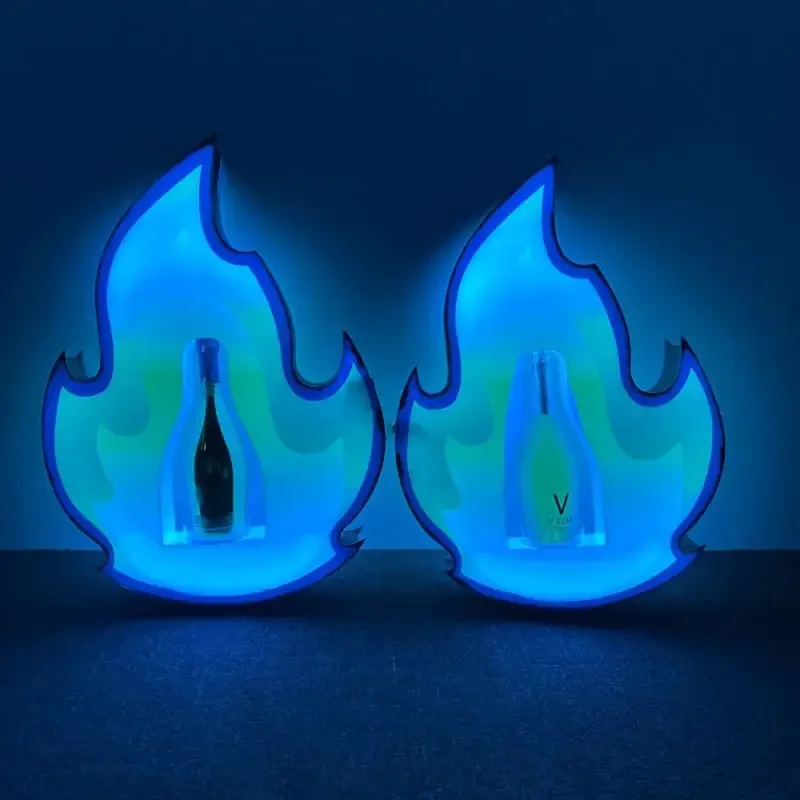 OEM Acrylic Fire LED Bottle Presenter Glorifier VIP Flame Display LED ...