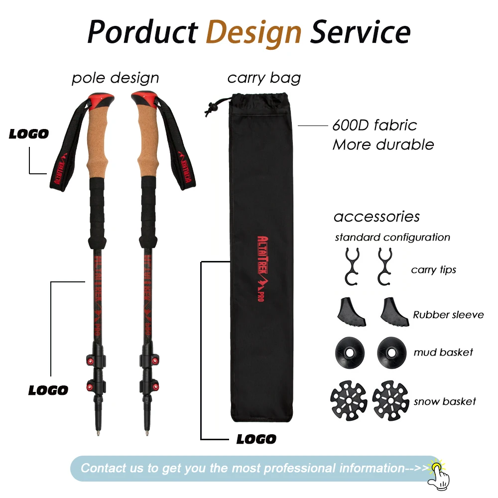 Outdoor Ultralight Aluminum Hiking Stick Stretching Folding Mountain ...