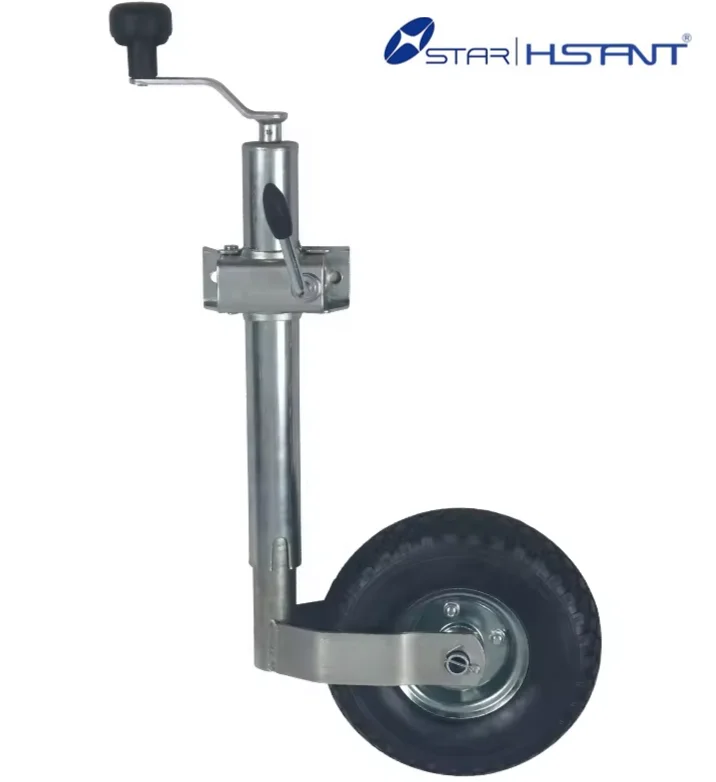 Trailer Jack With Wheel Galvanized Single 8" Wheel Stands Steel Hand ...