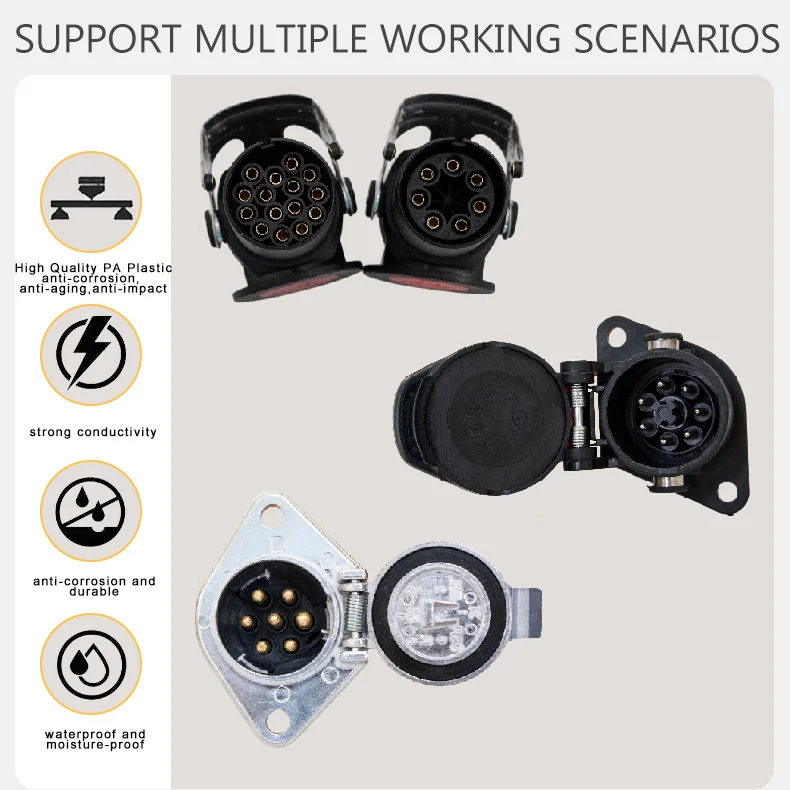 24V Trailer Adapter Socket - 7 Way Plug Cord Universal