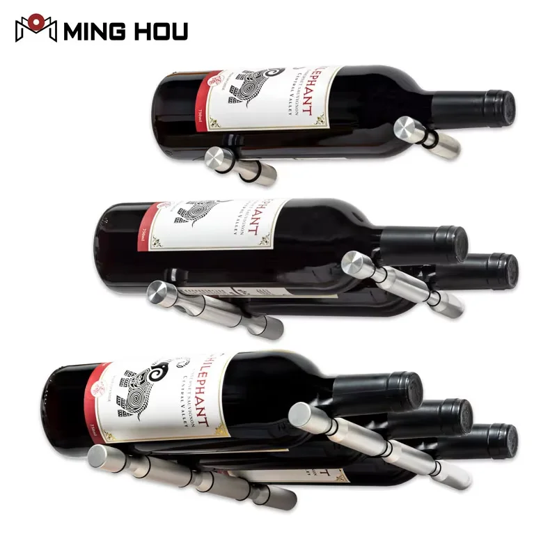 Wholesale Modern Design Iron Wine Holder Straight Rod Wall Rack with ...