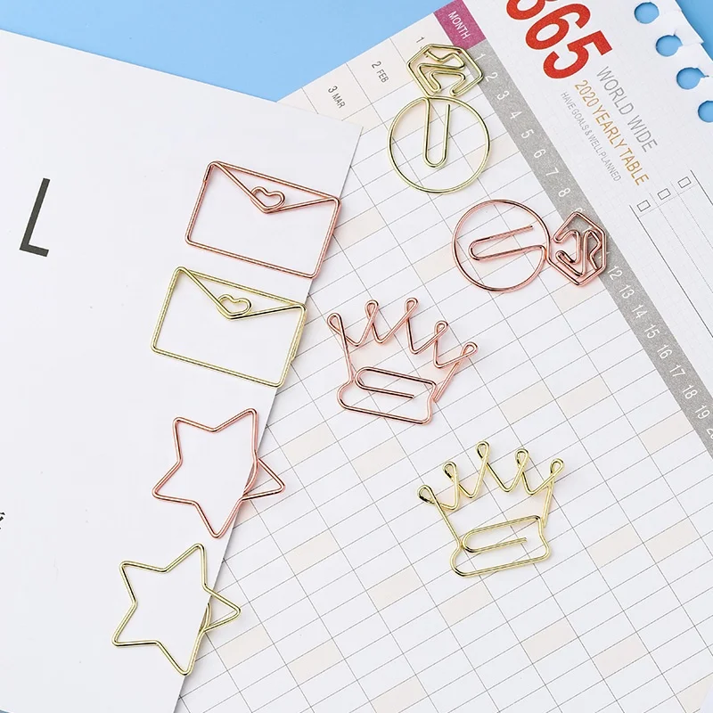Crown Paper Clips Paperclip Rose Gold Metal Iron Note Tower Monitor ...