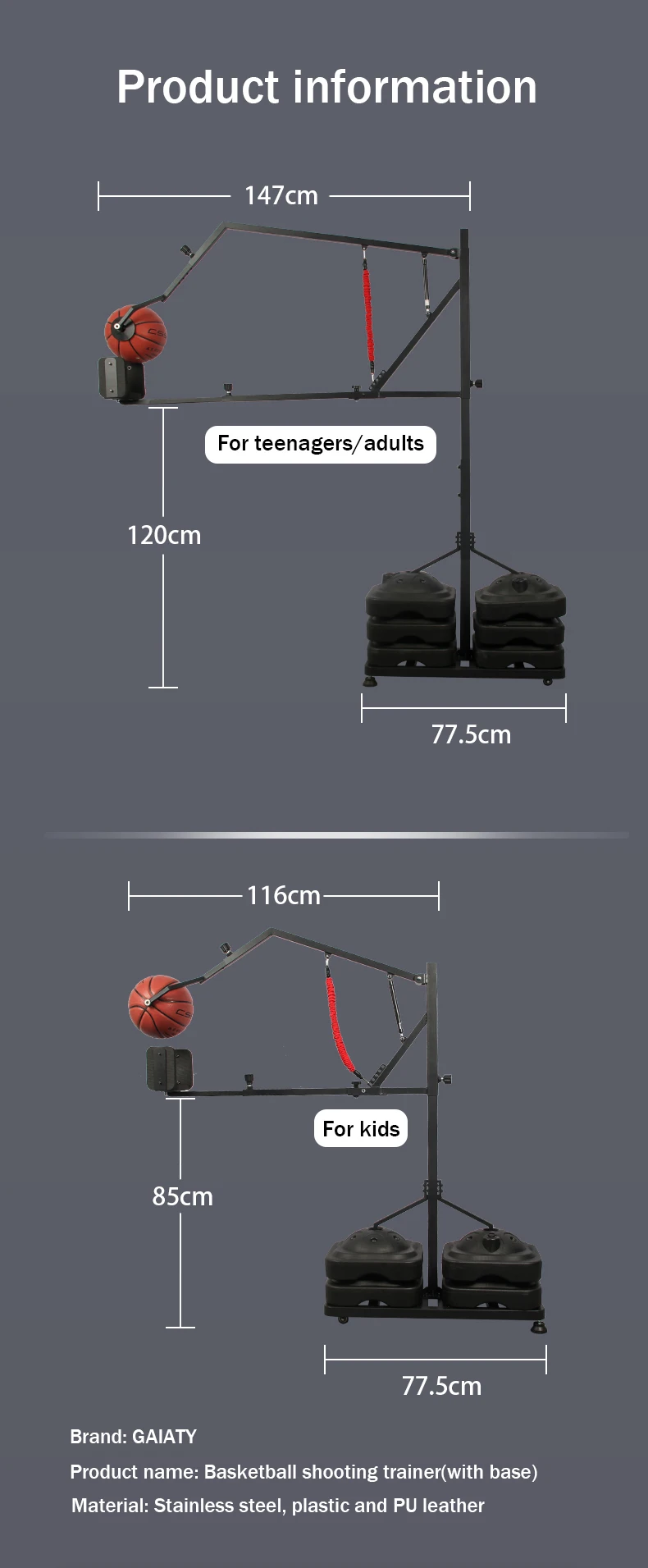 Basketball Shooting Correction Trainer With Base & Wheel, Oem Available