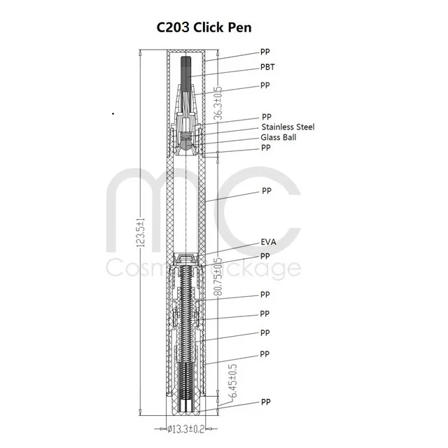 Alibaba.com: C203 Plastic Click Cosmetic Pen for lipgloss, 2ml to 3ml ...