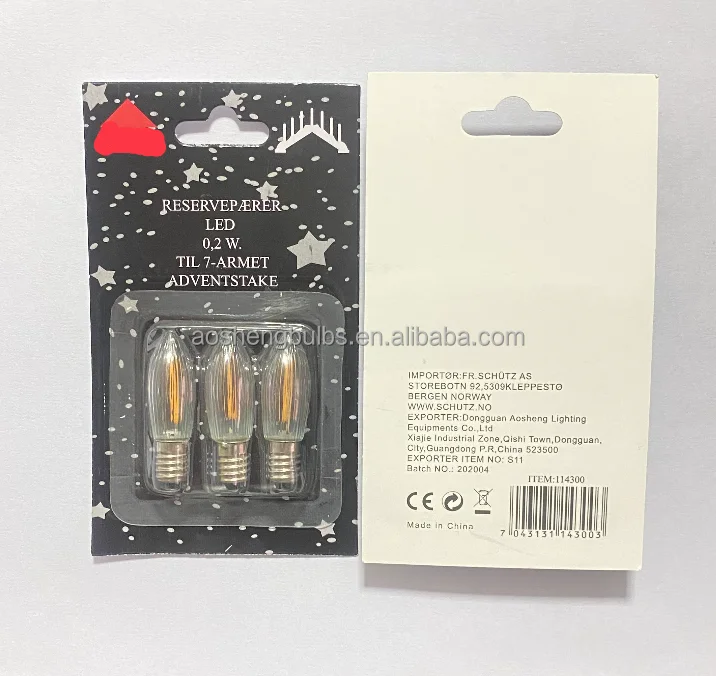 C6 LED Bridge Type Bulb - 8-55V 0.1-0.2W C6 LED Candle Bulb