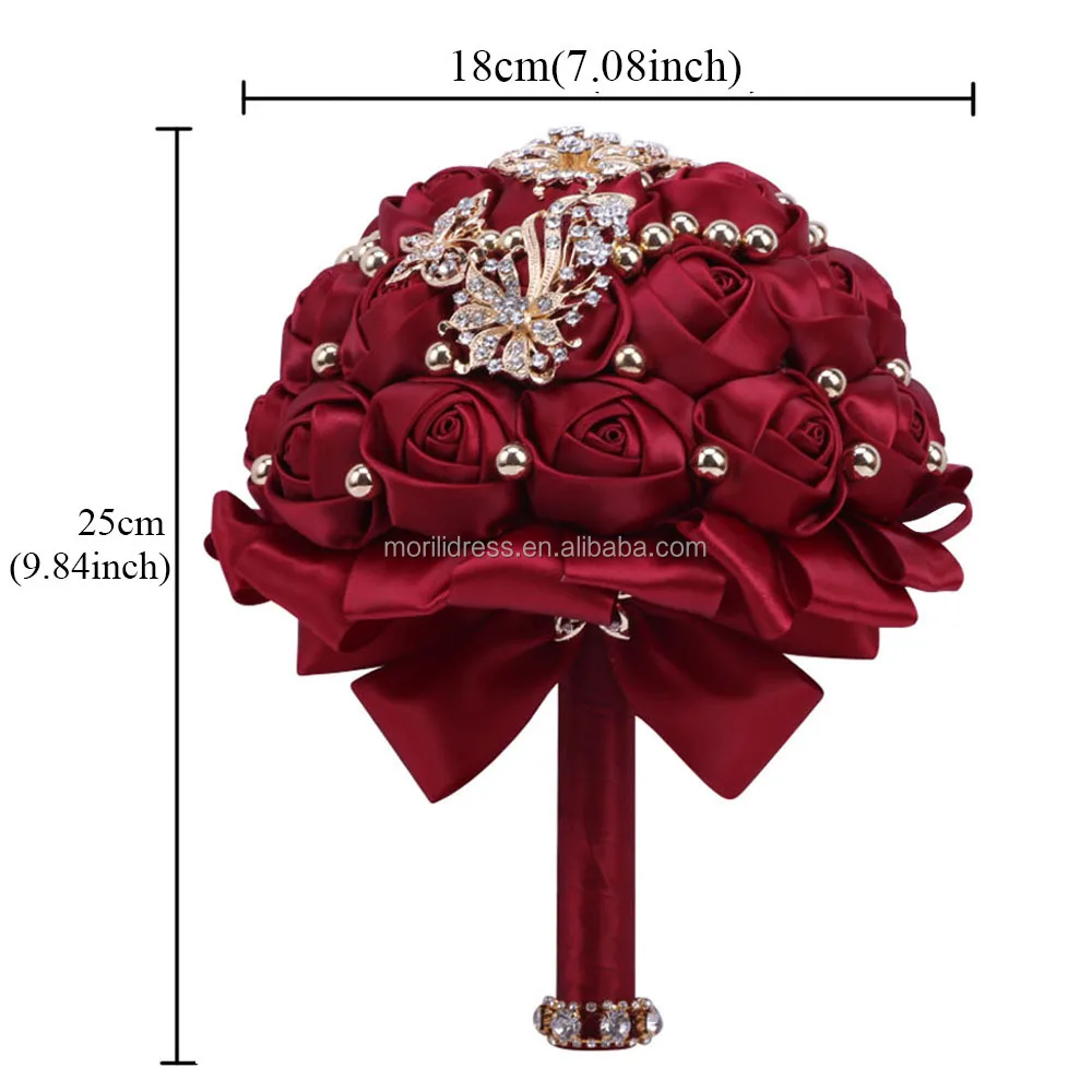 Morili Burgundy Actual Powder Bride Holding Flower Studio Photography ...