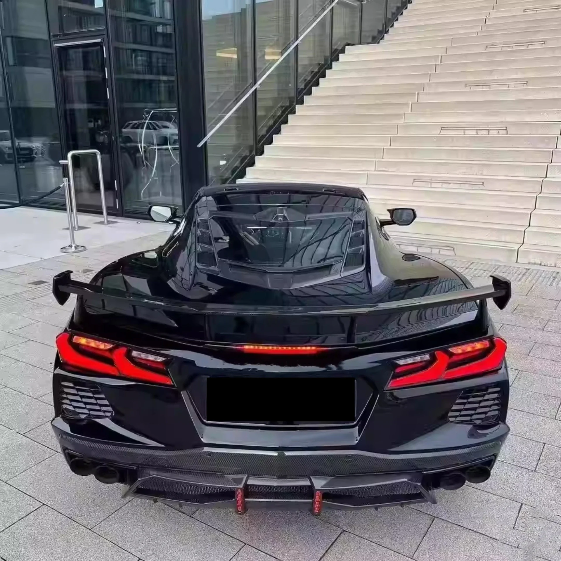 Car Body Kit Carbon Fiber Tail Wing For Chevrolet Corvette C8 Upgraded ...