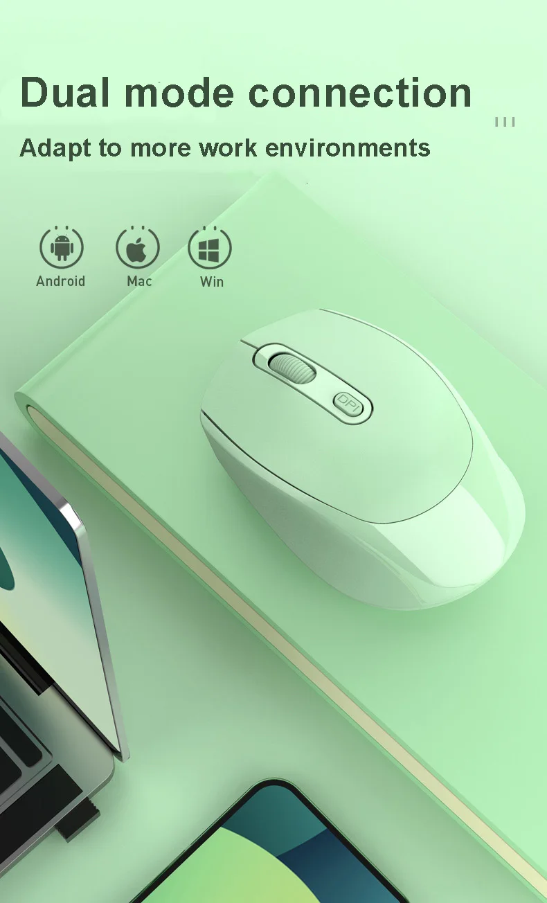 Wireless Optical Mini Mouse USB Charging Dual-mode Silent Mute Office ...