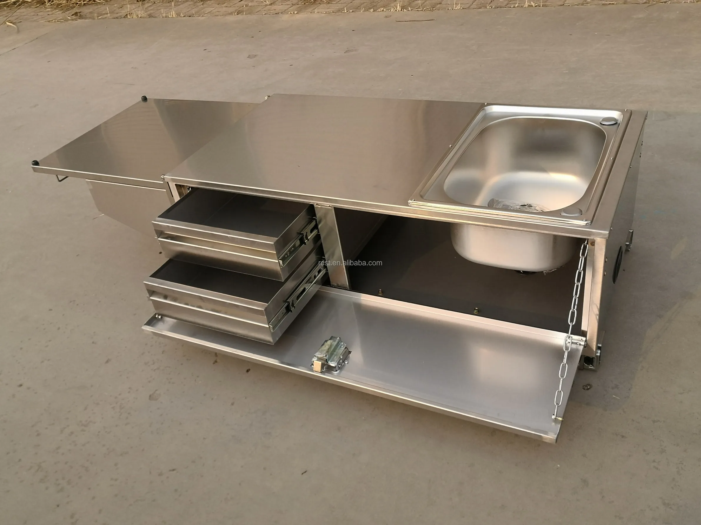 Stainless Steel Caravan Slide Out Kitchen Sink Bench Camper Trailer Kitchen
