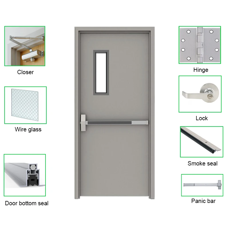 Commercial Hollow Core Fire Rated Door Steel - Sinron