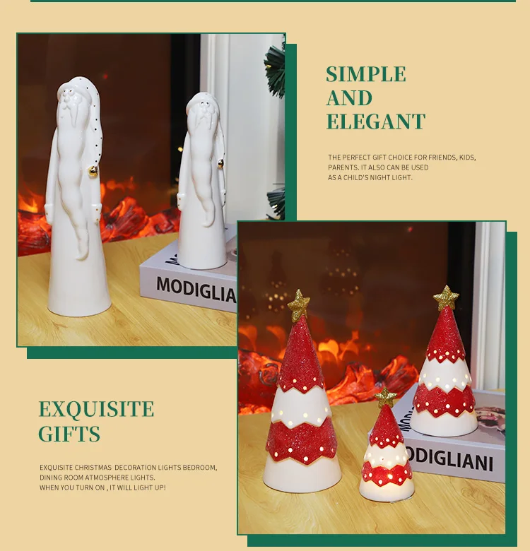 Decorative Figurine Display for Holiday Ceramic Christmas Trees Ceramic ...