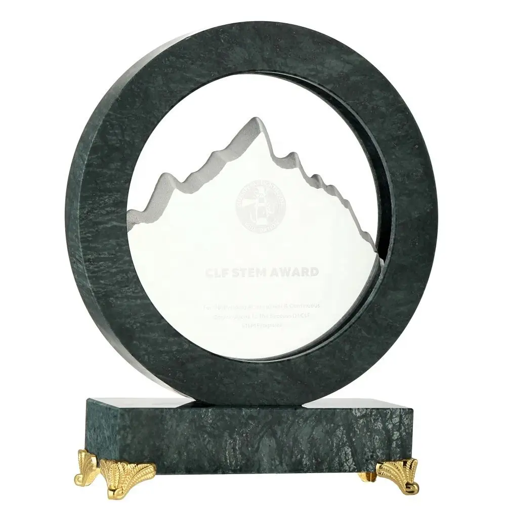Adl Mountain Peak Round Crystal Glass Trophy Awards With 4 Colors ...