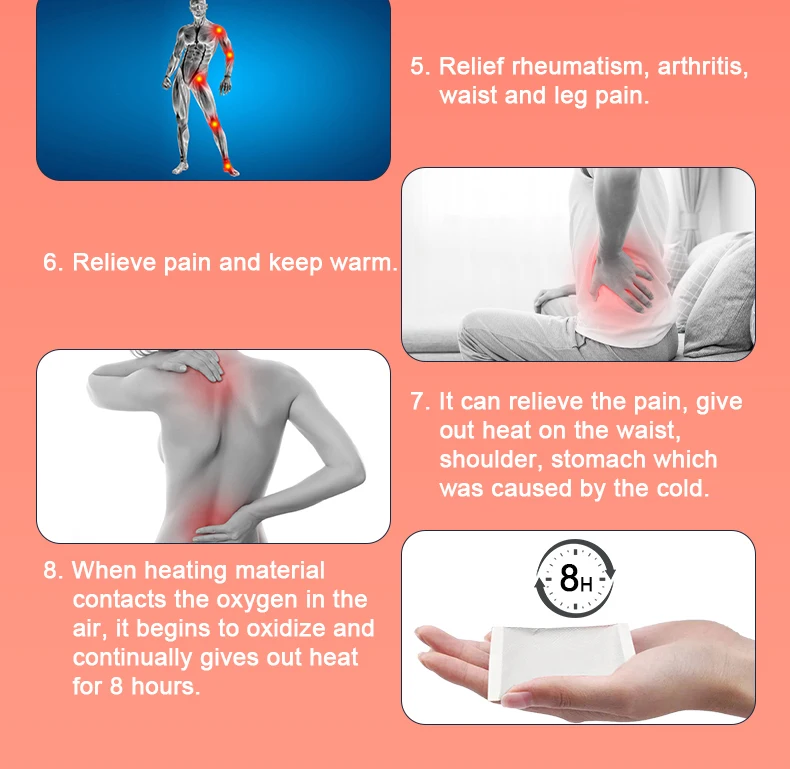 Disposable Heating Pads Warmer Pack Air Activated Heat Patch Portable ...