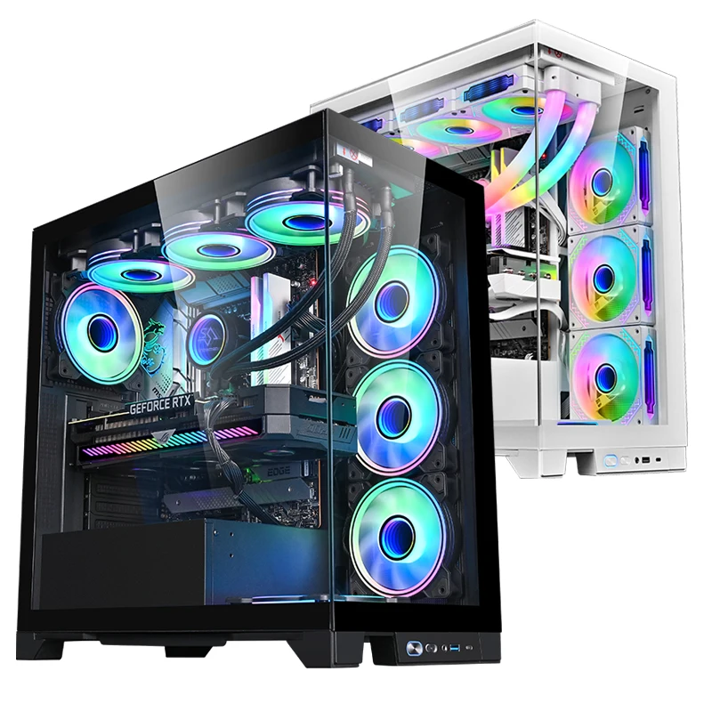SNOWMAN Gaming Case - ATX/M-ATX PC with Transparent Glass