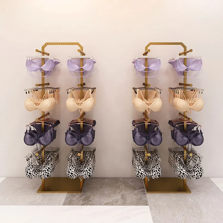 Gold Multilayer Bra Display Stand - Enhance Retail Lingerie