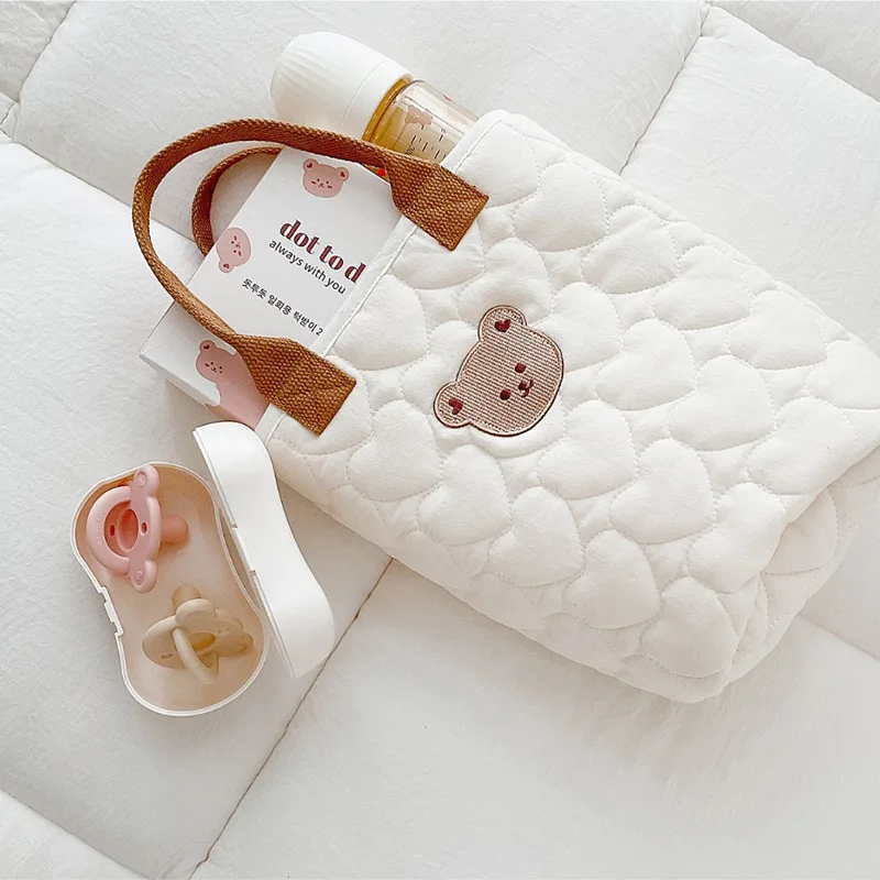 ins Baby Love quilted Embroidery Cartoon animal cotton Portable Going ...