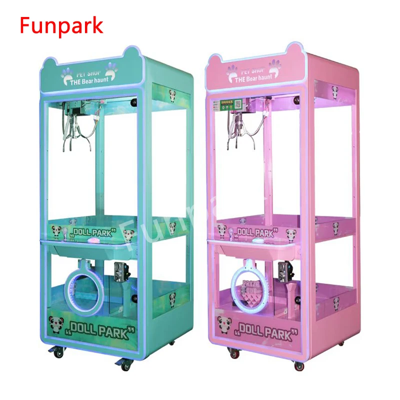 Coin Operated Mall Transparent Clip Doll Machine Game Center Plush Toy ...