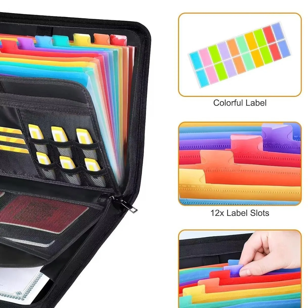 13 Pocket Document Transparent Expanding File Folder