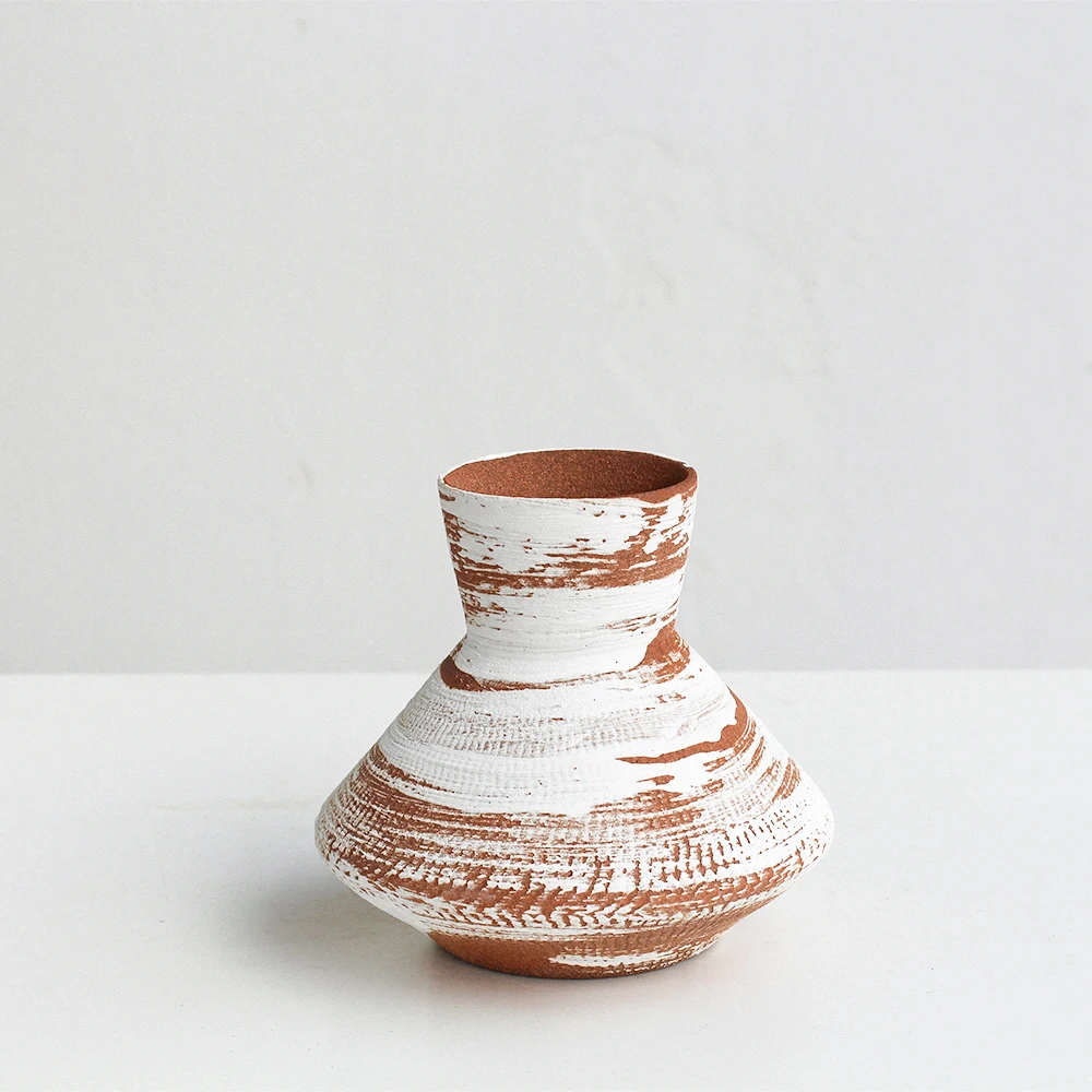 Wholesale Modern Rustic Farmhouse Ceramic Vase Terrocatta And White ...