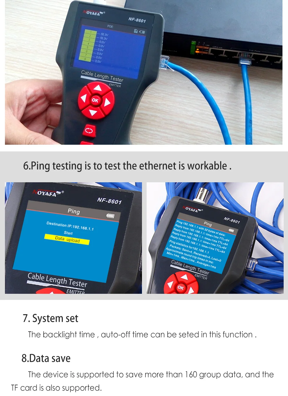 Multi-functional Lan Network Cable Tester Include Poe/ping Testing ...